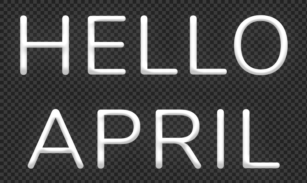 Glowing neon Hello April png | Free PNG - rawpixel