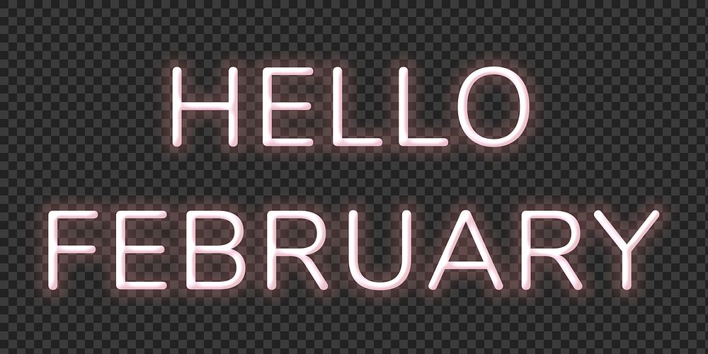 Neon word Hello February png | Free PNG - rawpixel