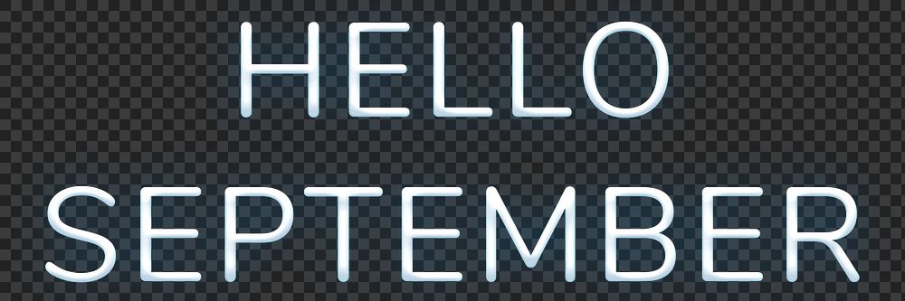 Hello September png neon typography | Free PNG - rawpixel