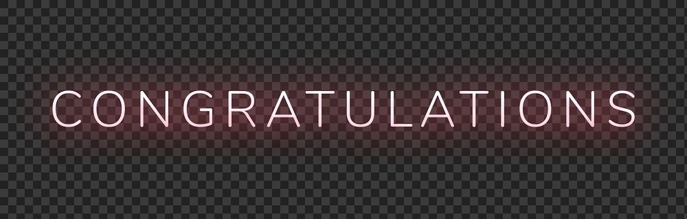 Glowing Congratulations red neon typography | Free PNG Sticker - rawpixel