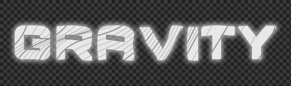 White neon gravity word topographic | Free PNG Sticker - rawpixel