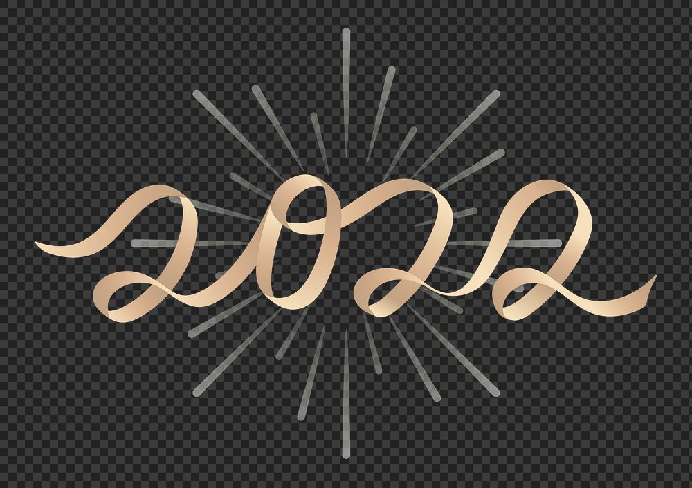 2022 png gold cursive lettering | Premium PNG Sticker - rawpixel