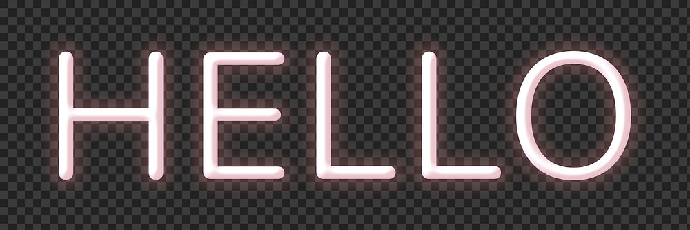Neon word hello png lettering | Free PNG - rawpixel
