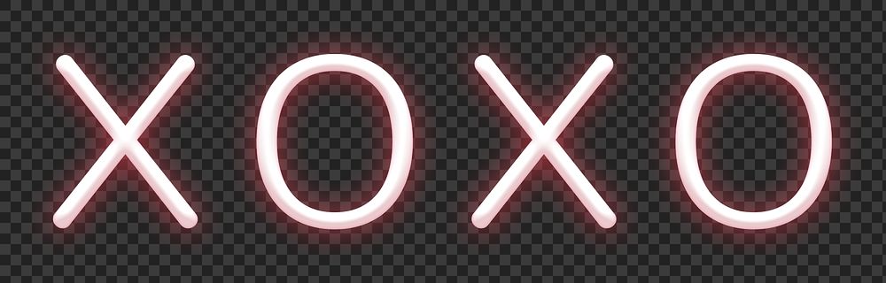 Glowing XOXO red neon typography | Premium PNG Sticker - rawpixel