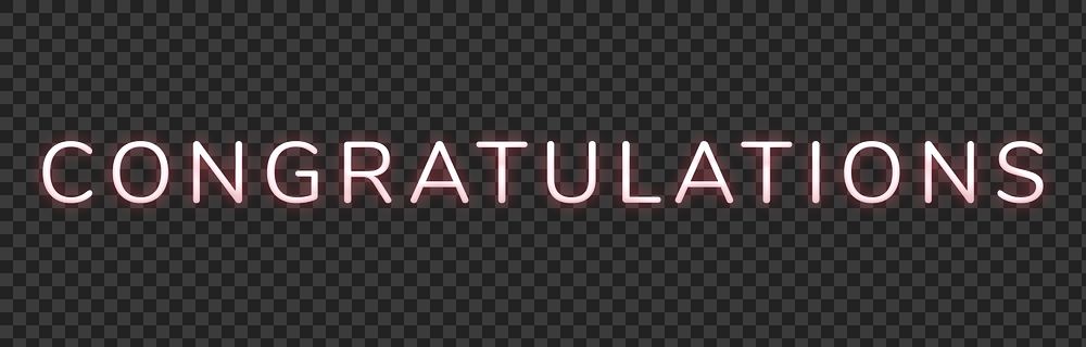 Glowing Congratulations red neon typography | Premium PNG Sticker ...