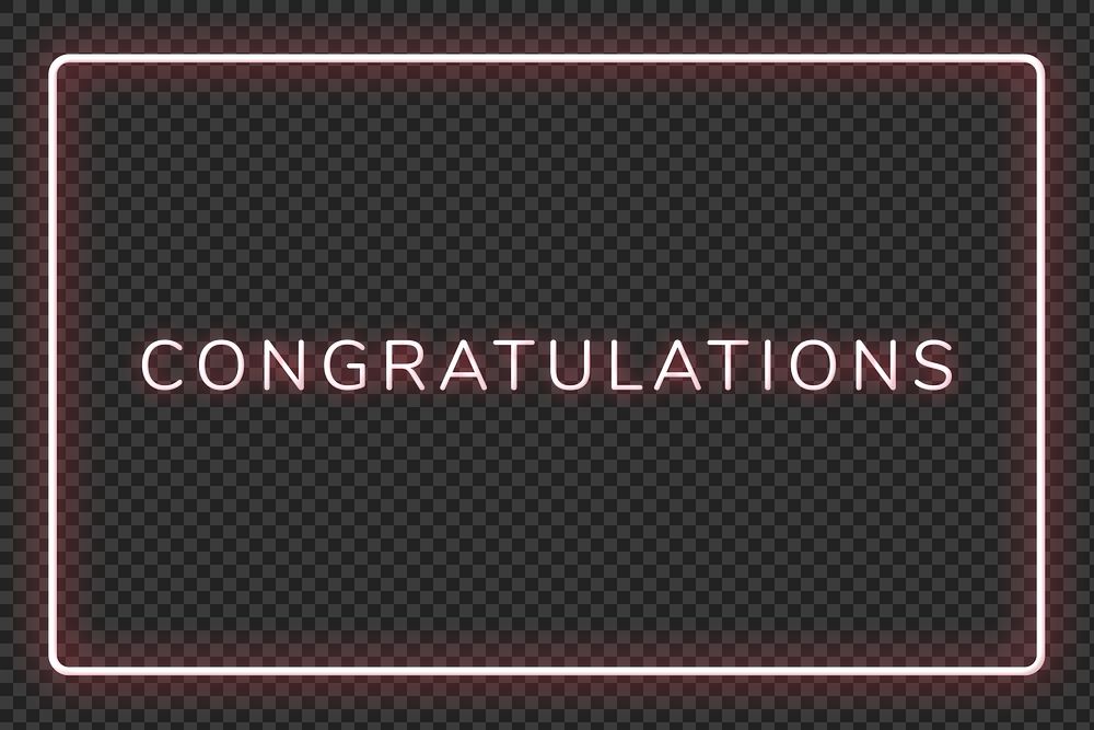 Glowing Congratulations red neon typography | Premium PNG - rawpixel
