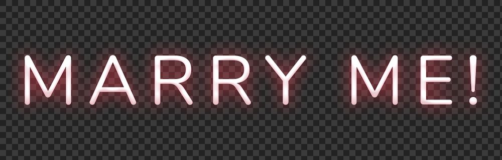 Glowing Marry me red neon | Premium PNG Sticker - rawpixel