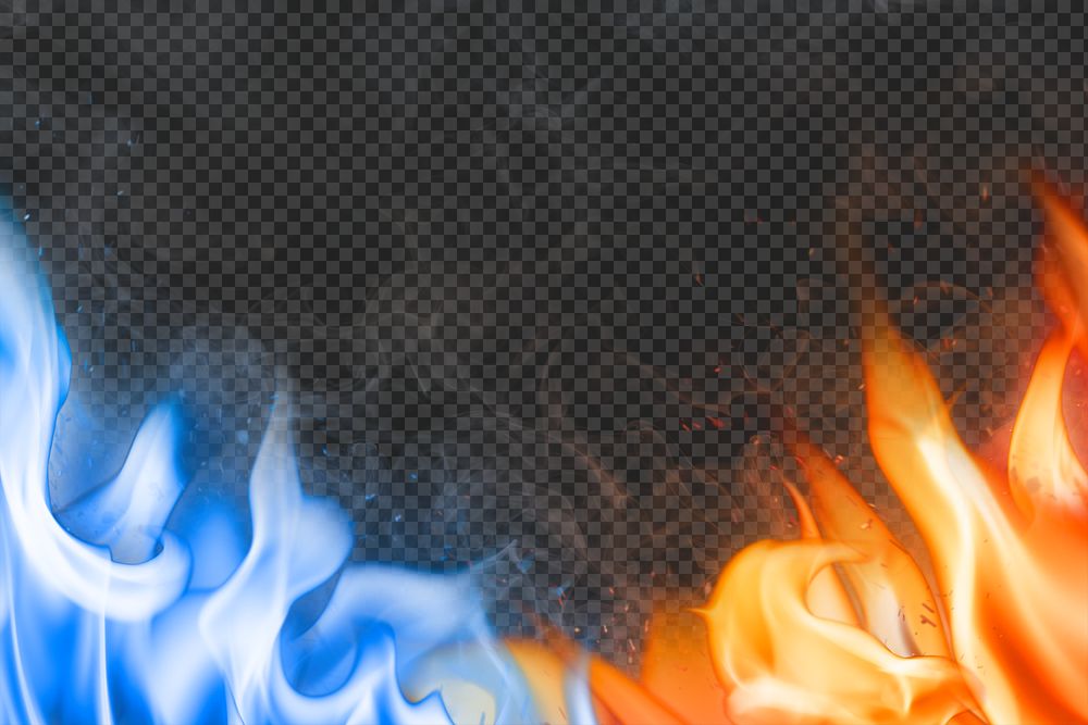 Flame png border, blue realistic | Premium PNG - rawpixel
