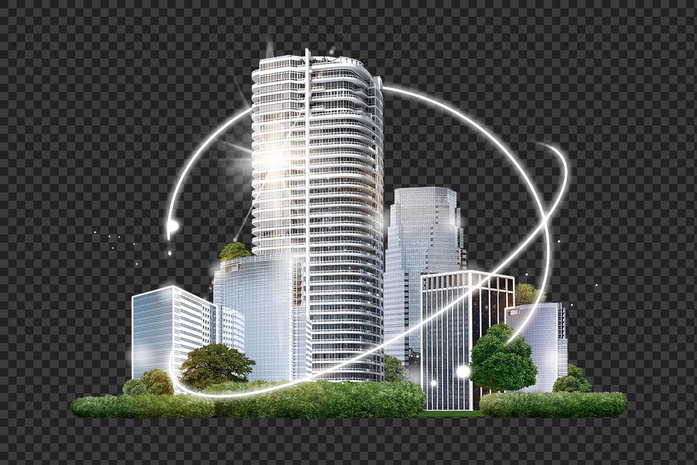 Connected office buildings png sticker, | Premium PNG - rawpixel