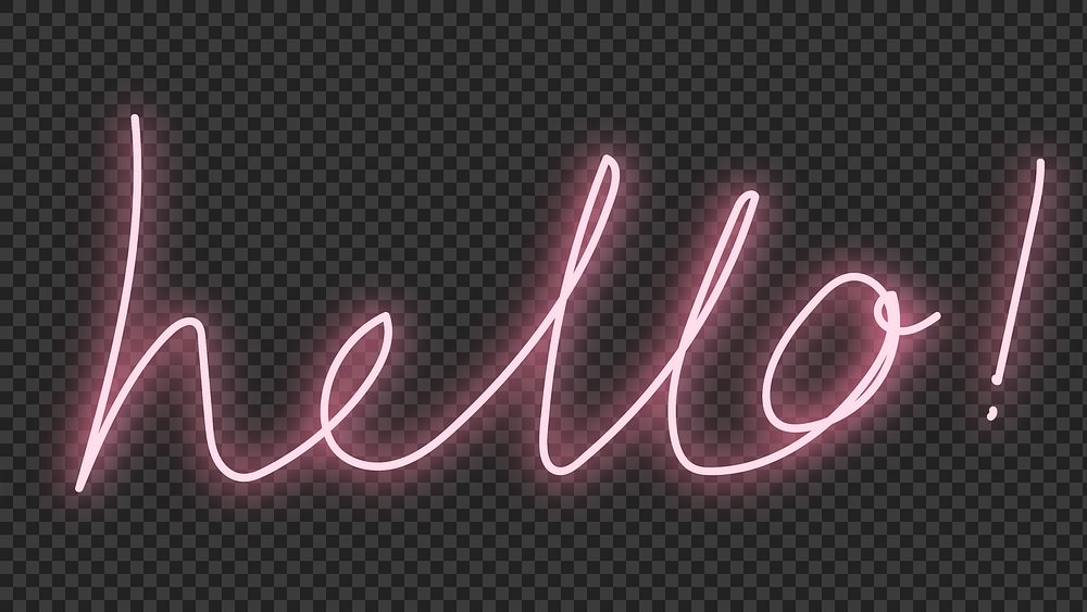 Hello neon sign on a brick | Free PNG Sticker - rawpixel