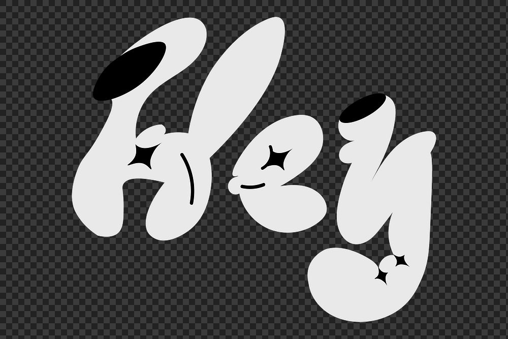 Bold hey word sticker png | Free PNG Sticker - rawpixel