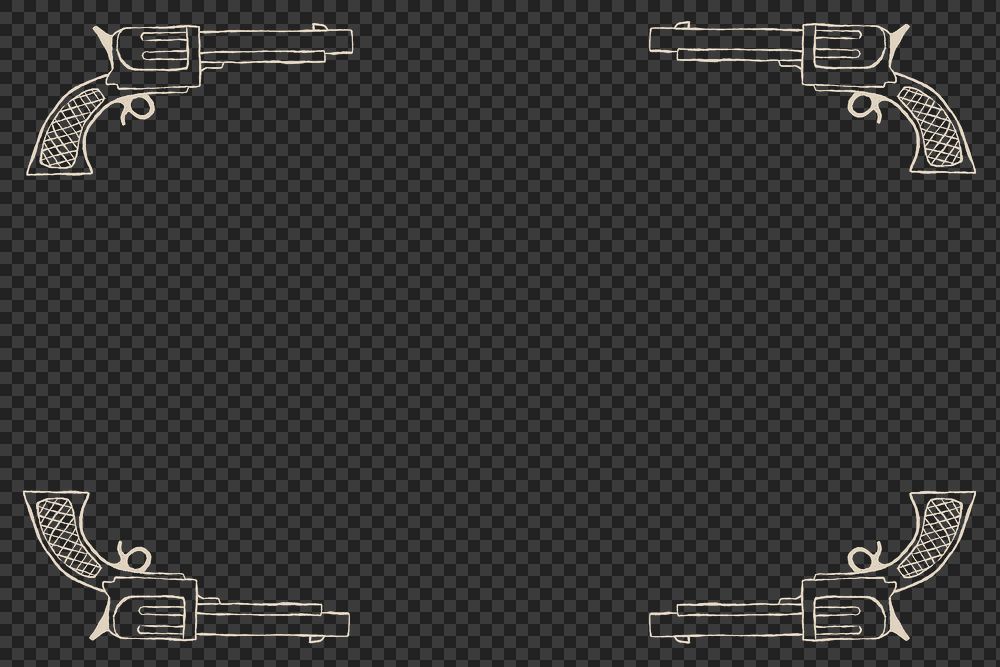 Png frame vintage cowboy gun | Free PNG - rawpixel