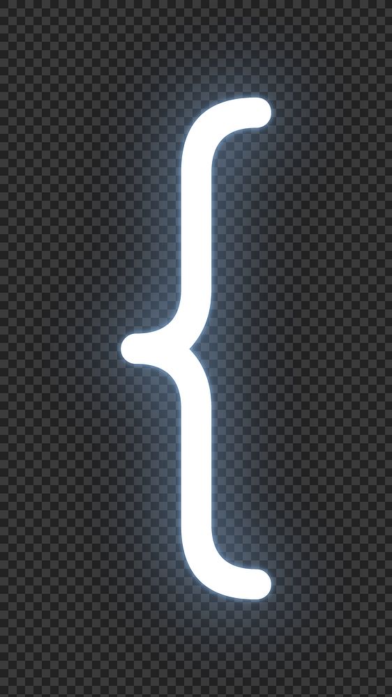Curly bracket sign png neon | Free PNG - rawpixel