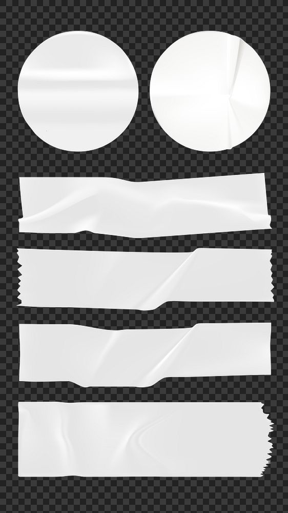 Set white duct tape strips | Free PNG - rawpixel