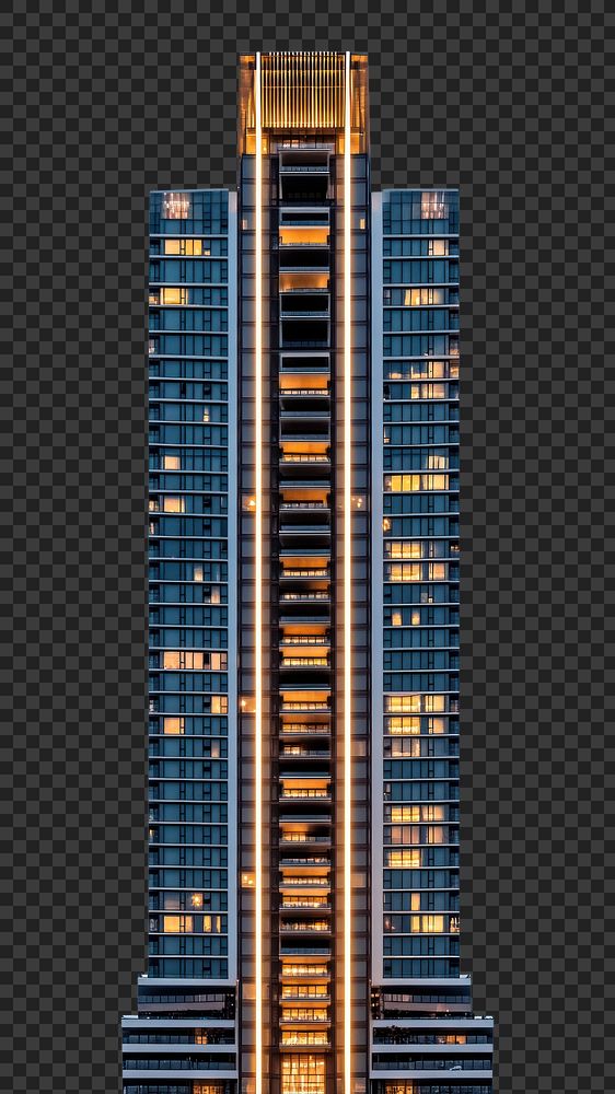 PNG Luxury highrise building dusk | Free PNG - rawpixel