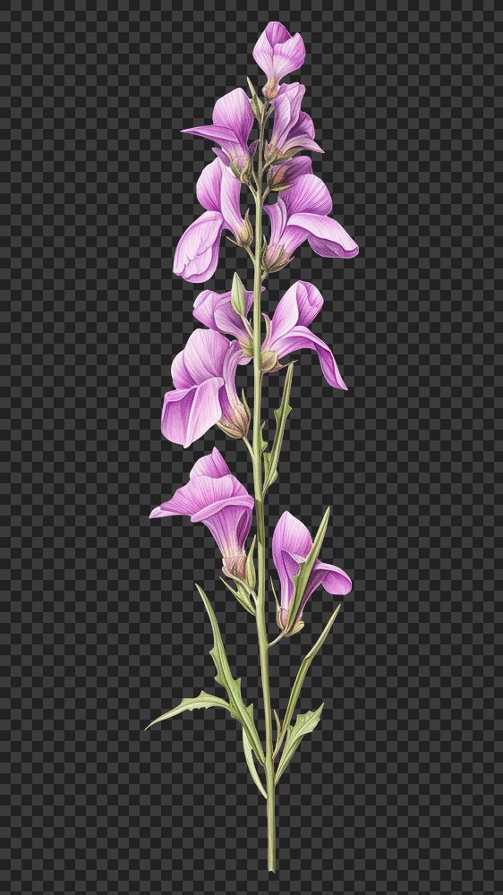 PNG Toadflax stem flower illustration | Free PNG - rawpixel