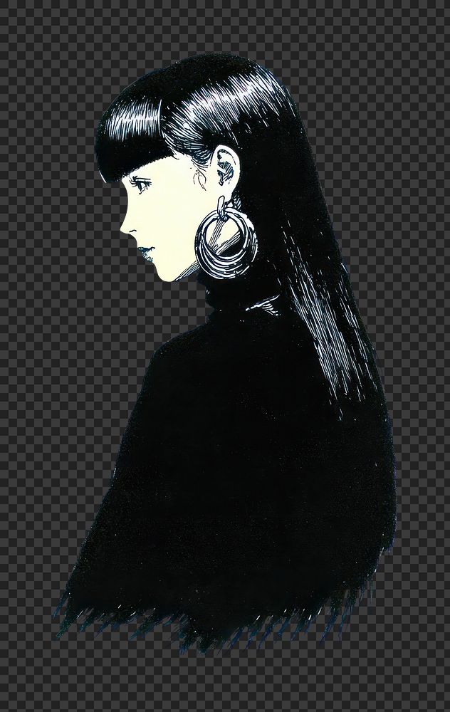 PNG Goth illustration background portrait | Free PNG - rawpixel