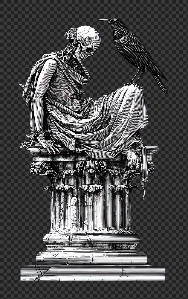 PNG Bird skeleton sculpture classical | Free PNG - rawpixel