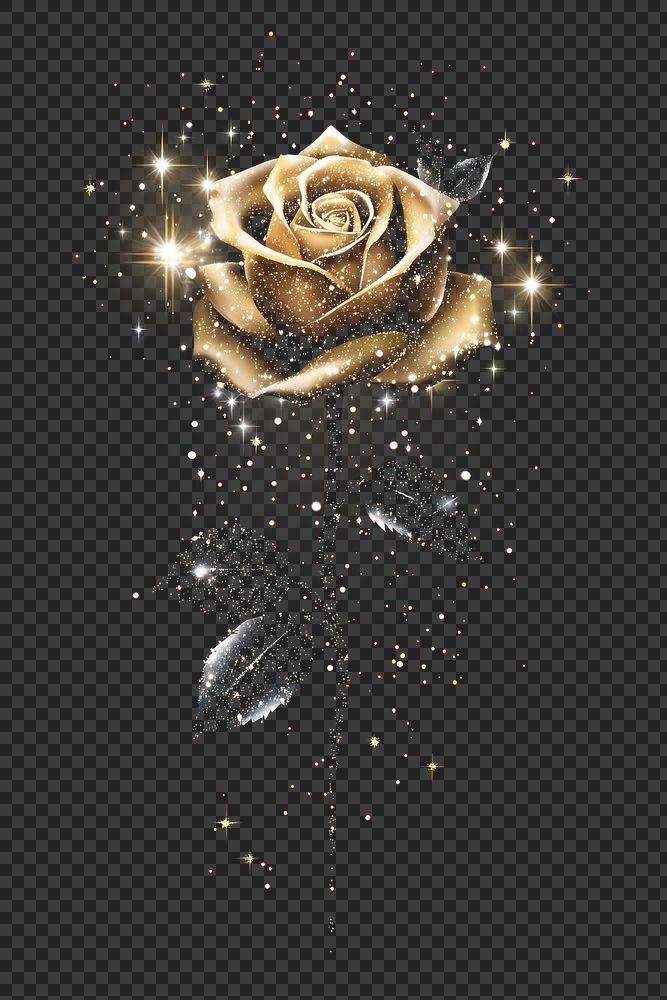 PNG Rose illustration glittering background | Free PNG - rawpixel
