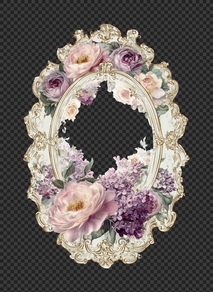 Mirror Watercolor PNG Style Vintage Border Images | Free Photos, PNG ...