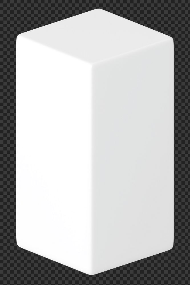 3D white cuboid png, geometric | Premium PNG - rawpixel