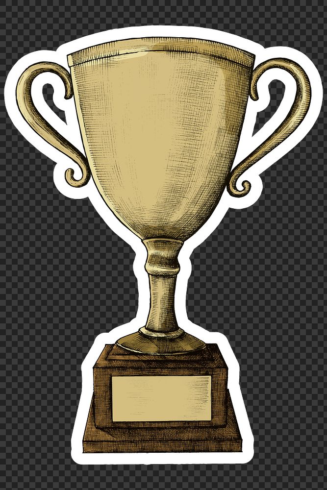 Vintage golden trophy sticker png | Free PNG Sticker - rawpixel