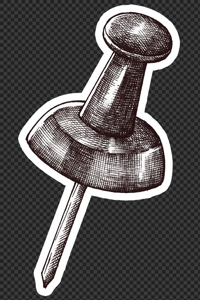 Cartoon pin vintage sticker png | Free PNG Sticker - rawpixel