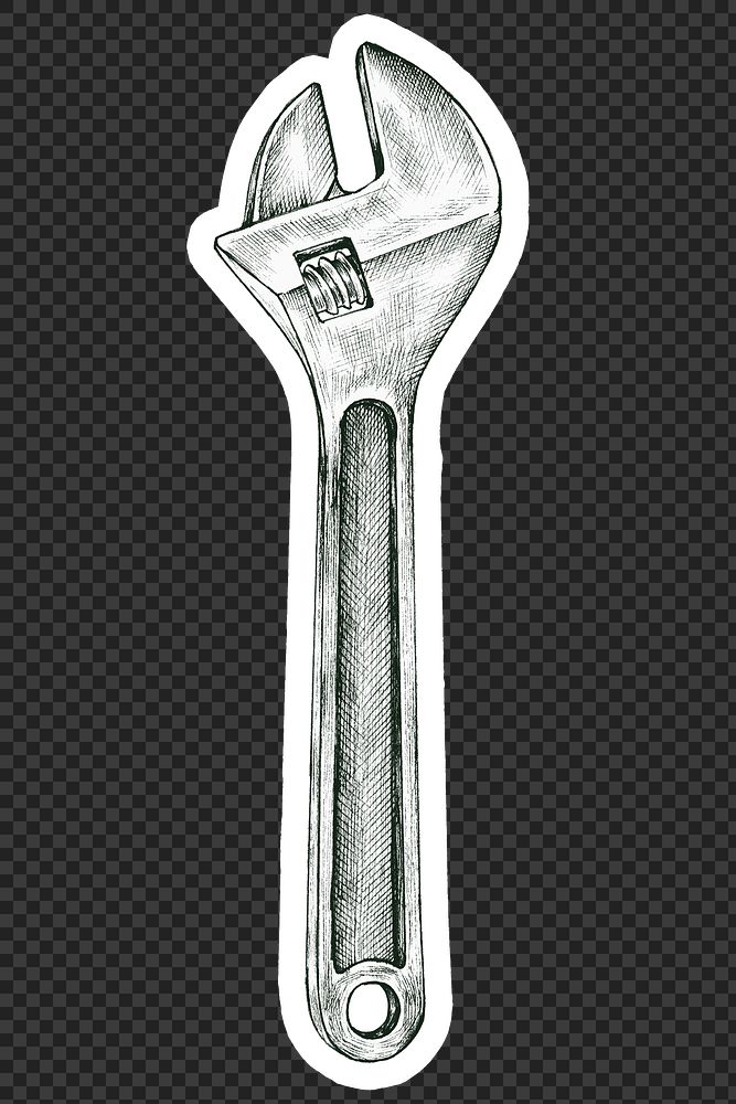 Spanner vintage cartoon sticker png | Free PNG Sticker - rawpixel
