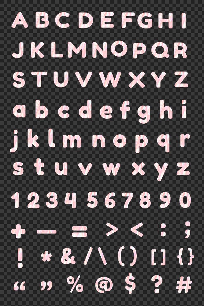 Pastel letters numbers symbols png | Free PNG - rawpixel