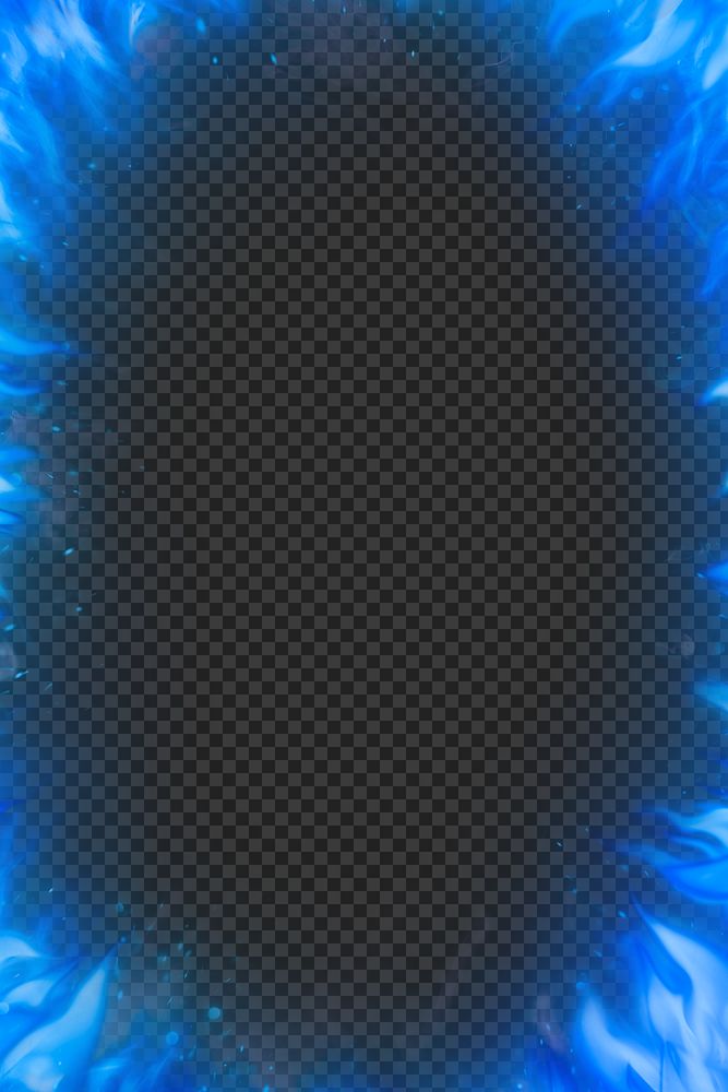 Flame png frame, blue realistic | Premium PNG - rawpixel