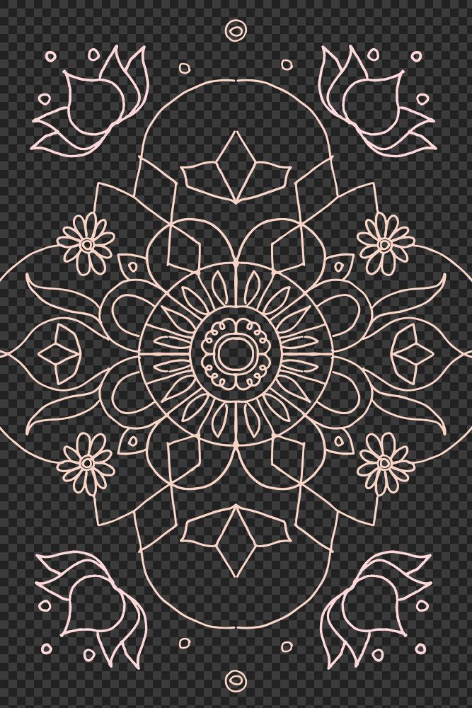 Pink Indian rangoli design element | Premium PNG - rawpixel