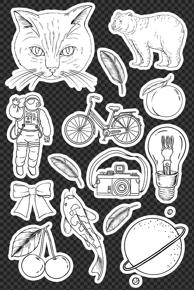 Mix stickers set design element | Premium PNG - rawpixel