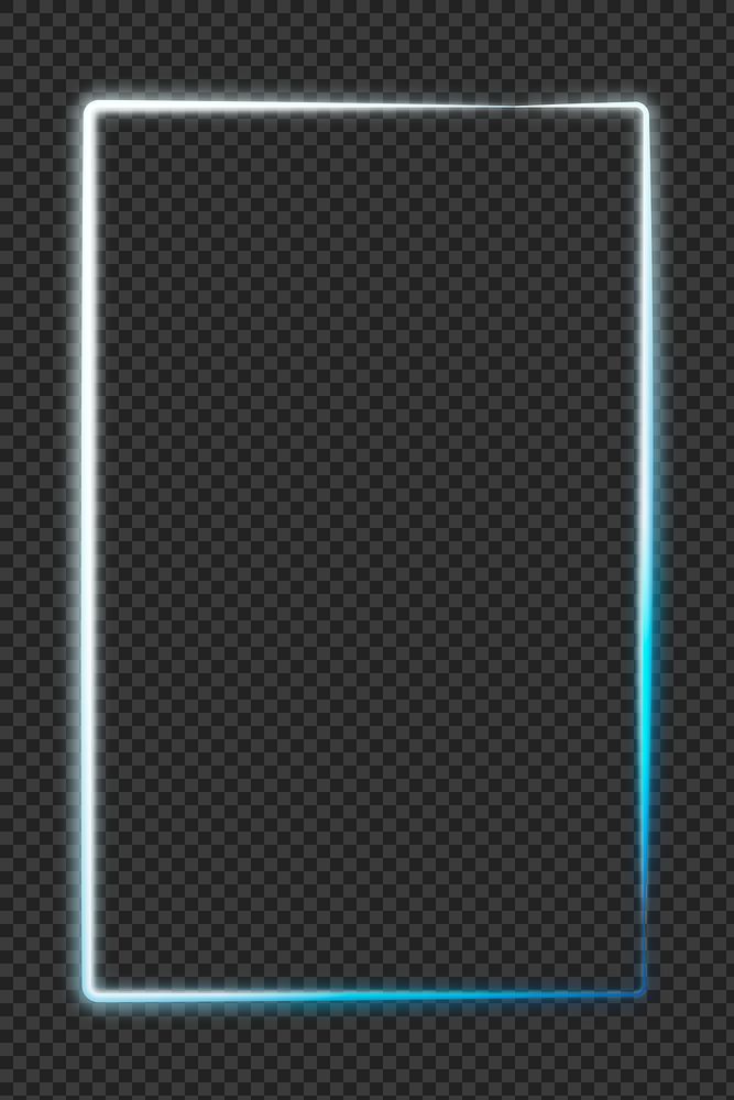 Blue and white neon frame | Premium PNG - rawpixel