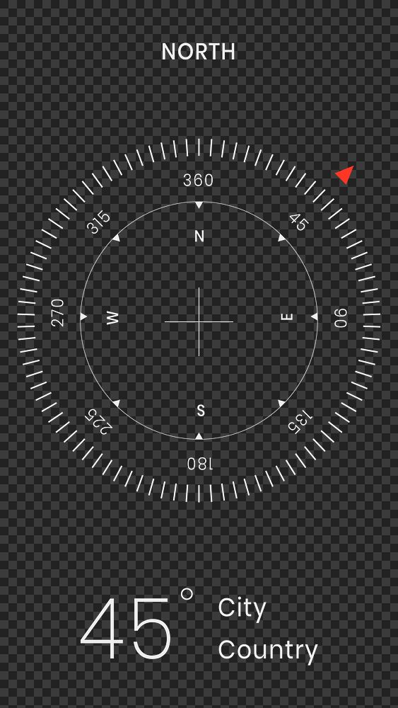 PNG smart compass mobile screen | Free PNG Sticker - rawpixel