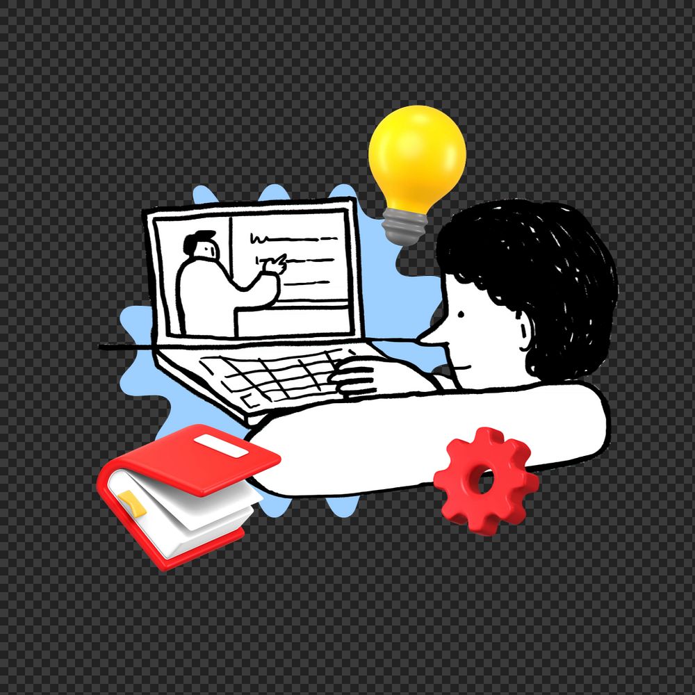Doodle online learning course png | Premium - rawpixel