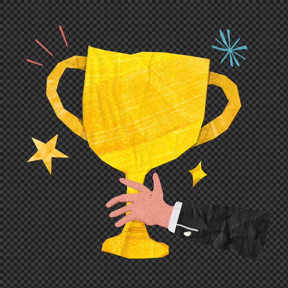 Golden trophy, business success paper | Premium - rawpixel