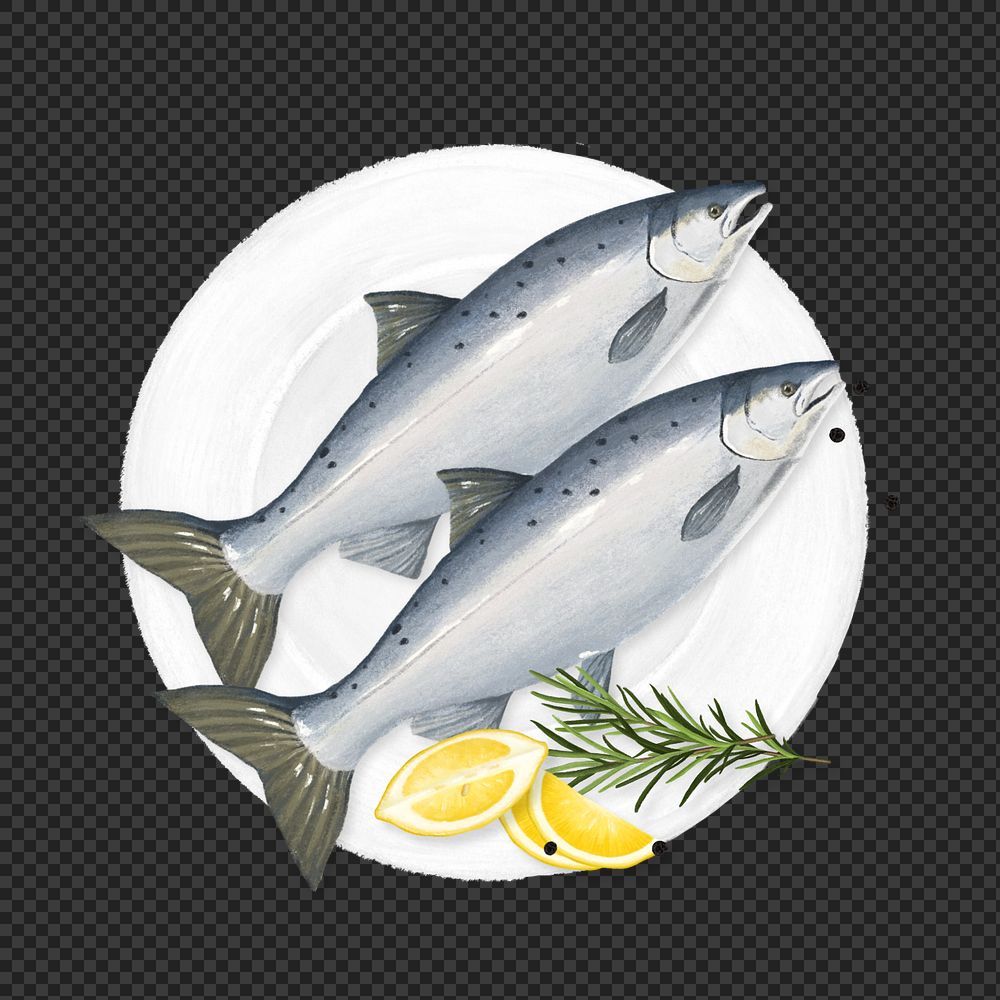 Salmon fish, seafood png illustration | Premium - rawpixel