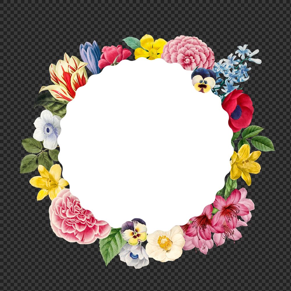 Editable floral round frame png | Premium - rawpixel