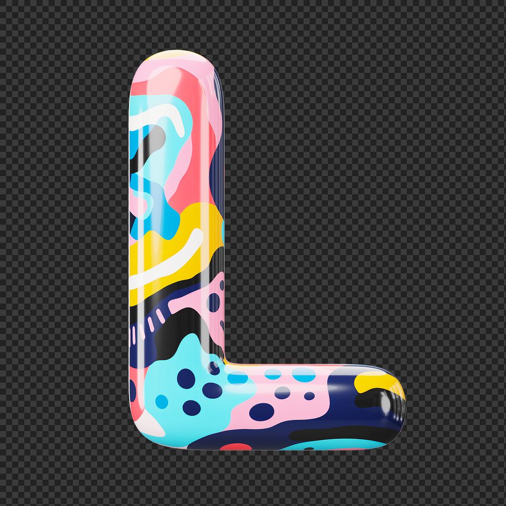 Colorful abstract letter L png | Premium PNG - rawpixel