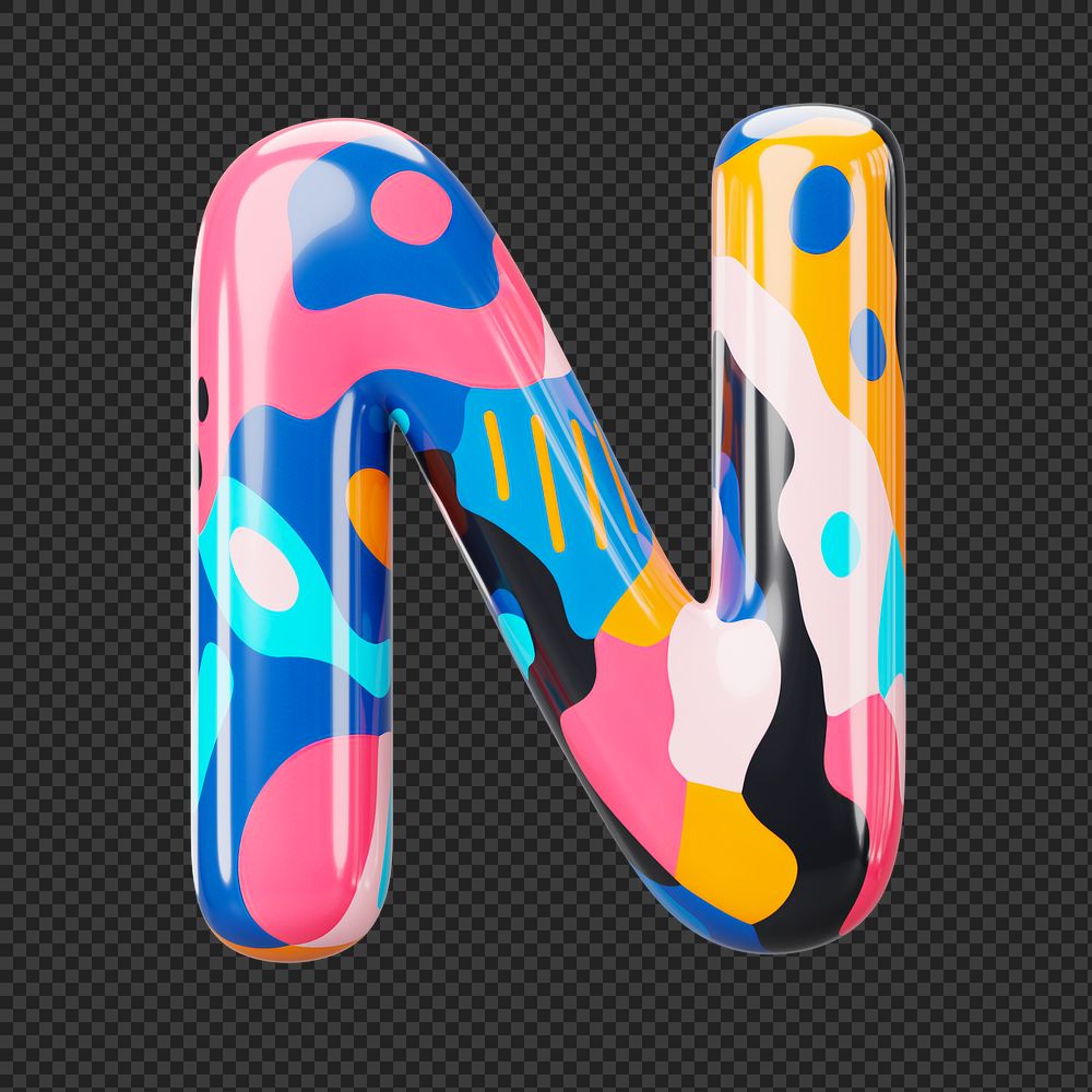 Colorful abstract letter N png | Premium PNG - rawpixel