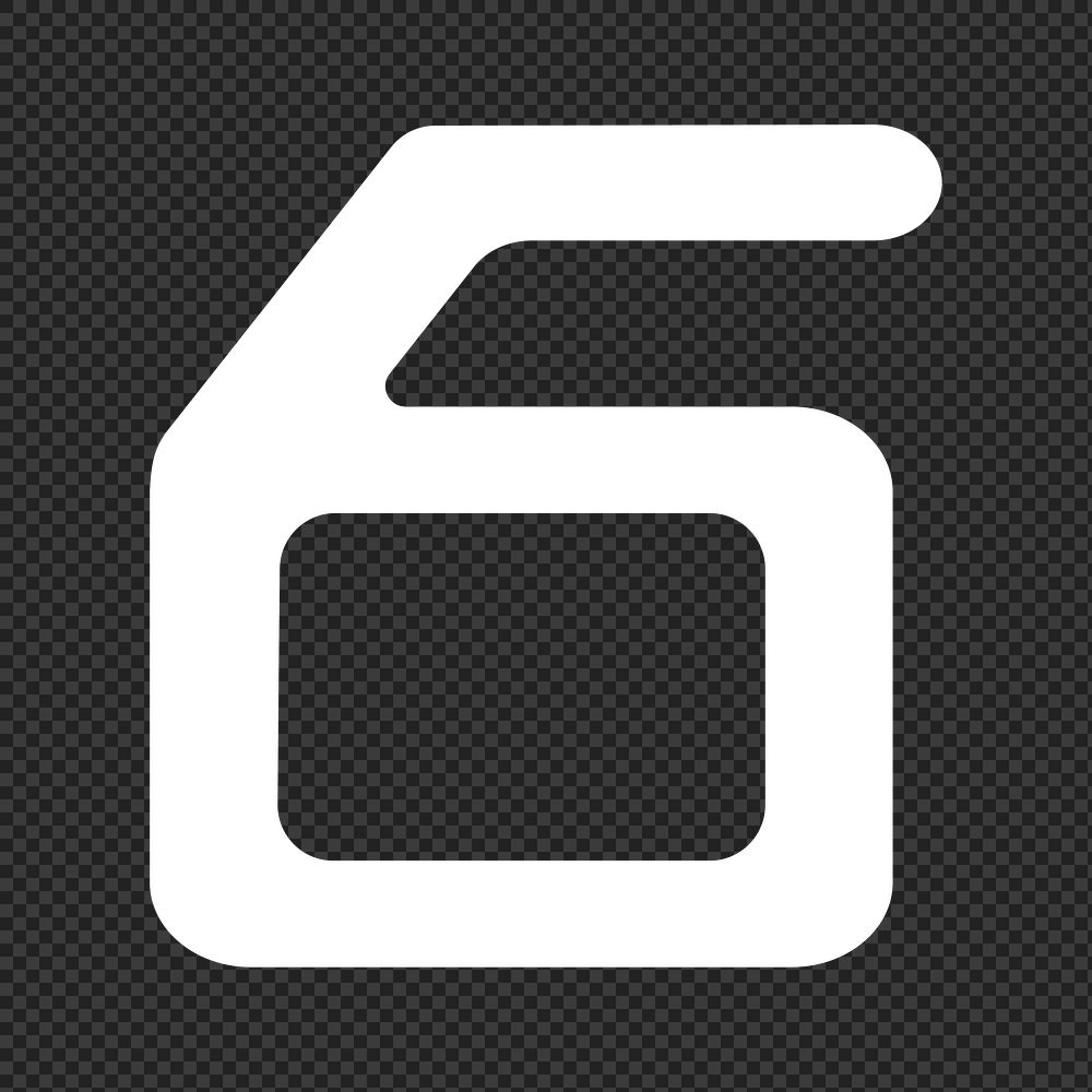 Number 6 png abstract shape, | Free PNG - rawpixel