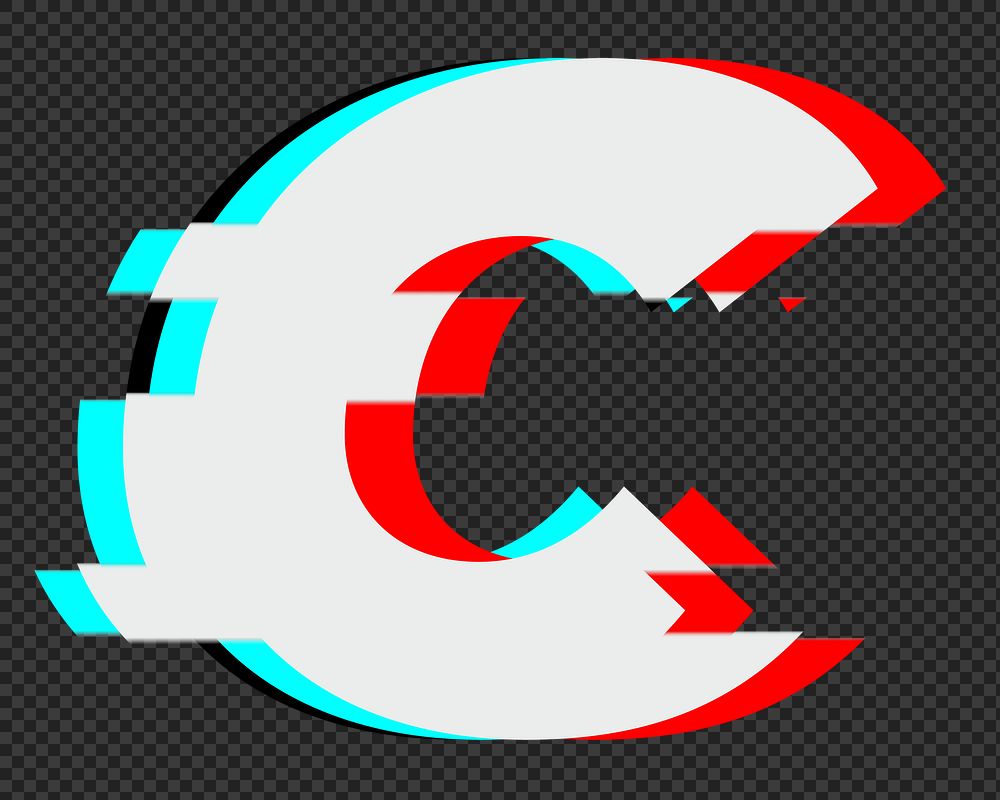 Letter C png glitch alphabet, | Premium PNG - rawpixel