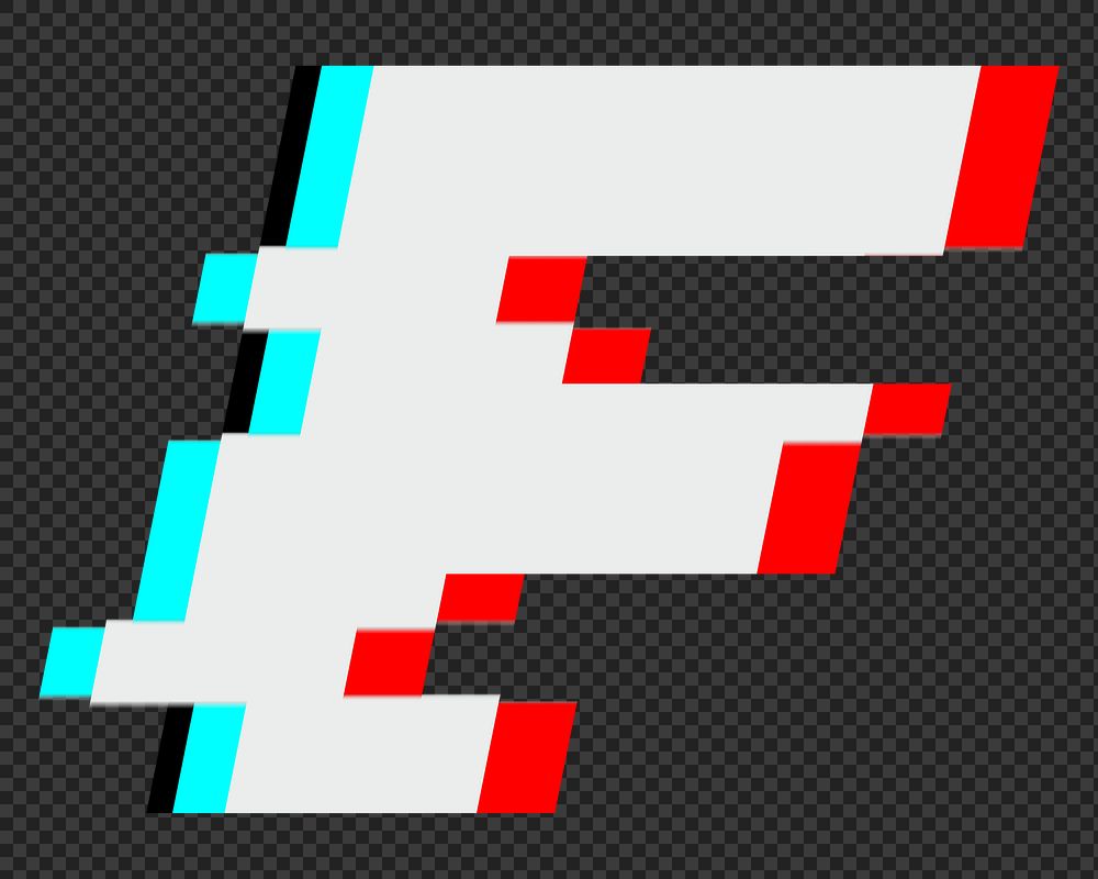 Letter F png glitch alphabet, | Premium PNG - rawpixel