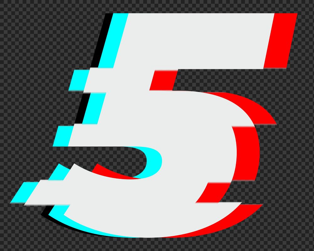 Number 5 png glitch font, | Premium PNG - rawpixel