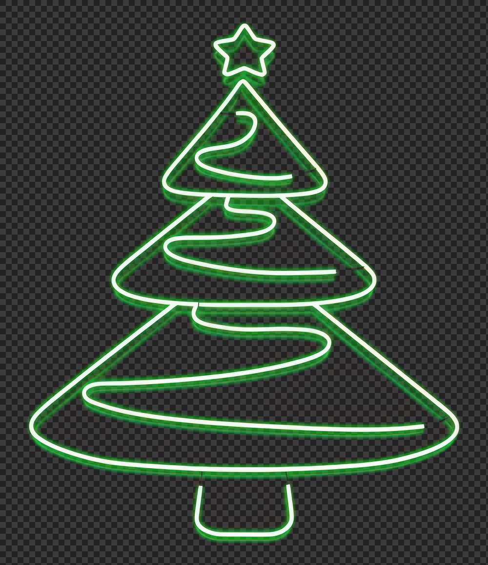 PNG Neon Christmas tree illustration | Free PNG - rawpixel