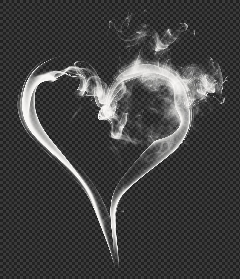 PNG Heart-shaped smoke on black | Premium PNG - rawpixel