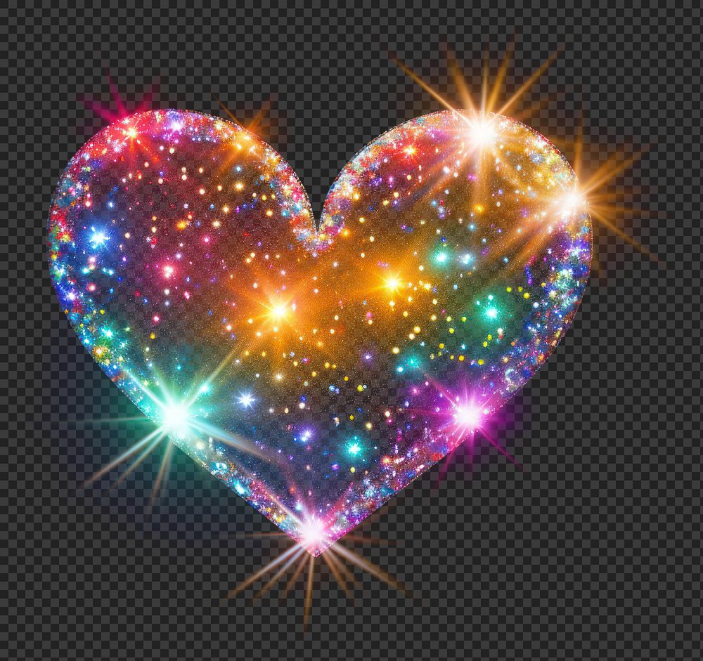 PNG Rainbow heart fireworks night | Free PNG - rawpixel