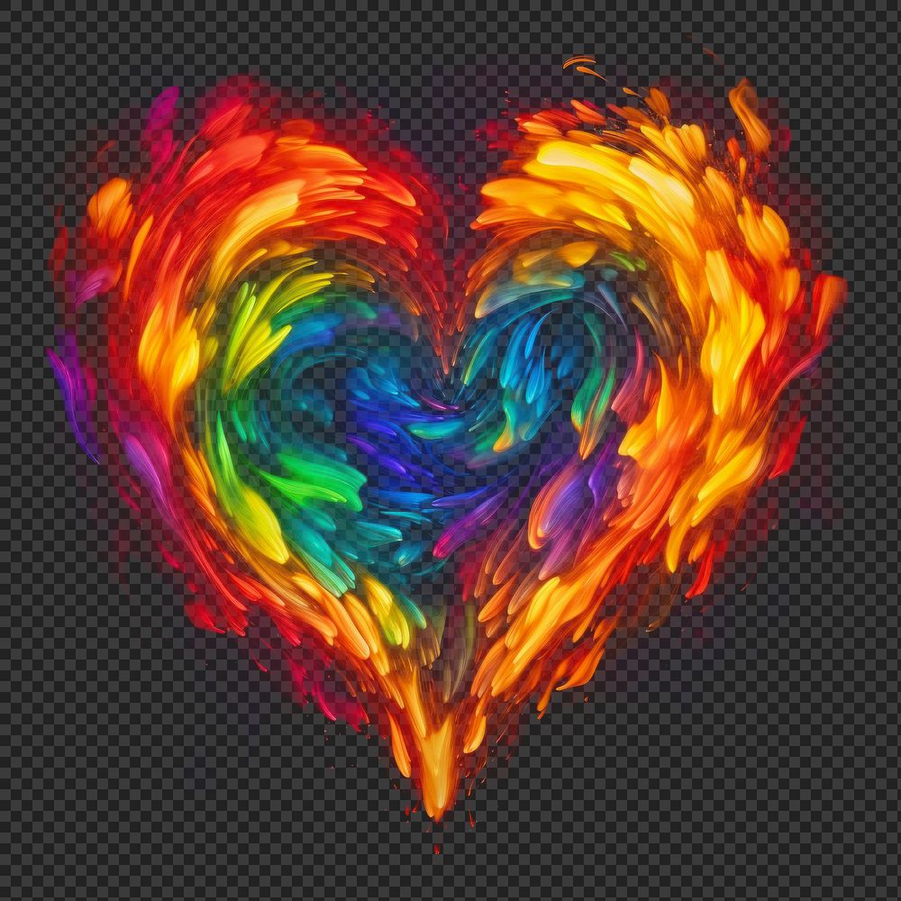 PNG Rainbow heart fire flame | Free PNG - rawpixel