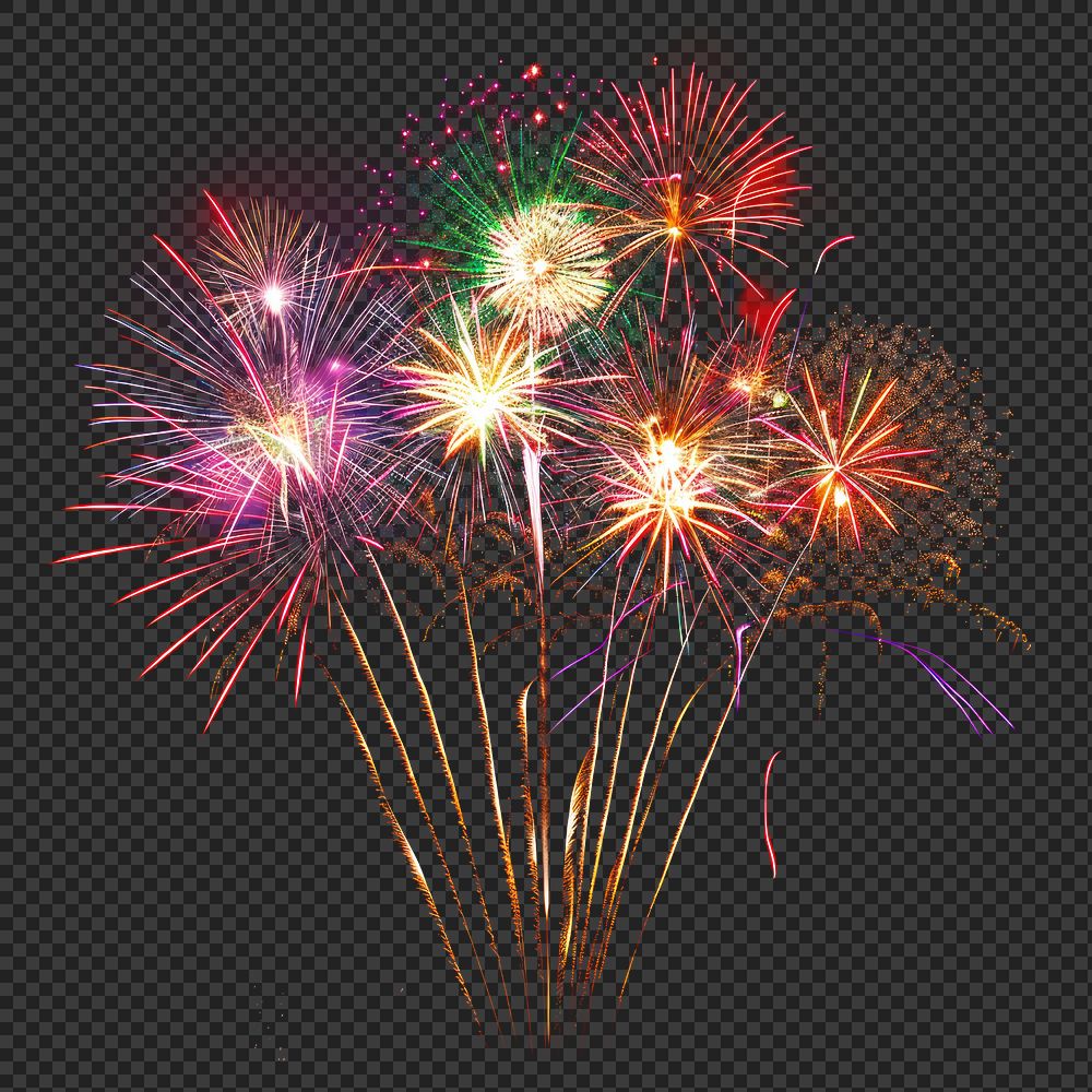 PNG Vibrant fireworks light night | Free PNG - rawpixel