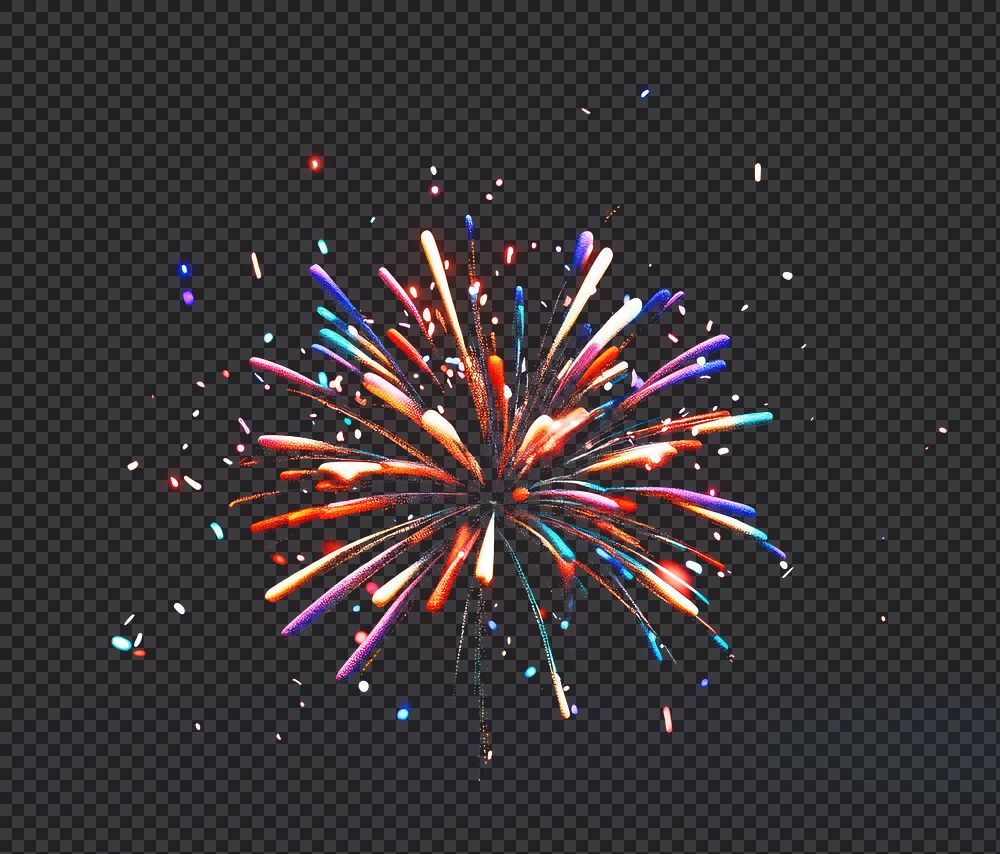 PNG Vibrant fireworks burst night | Free PNG - rawpixel